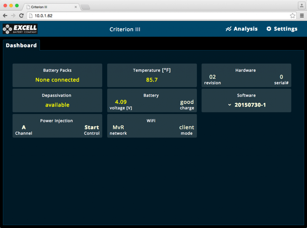 dashboard - Excell Battery Co.